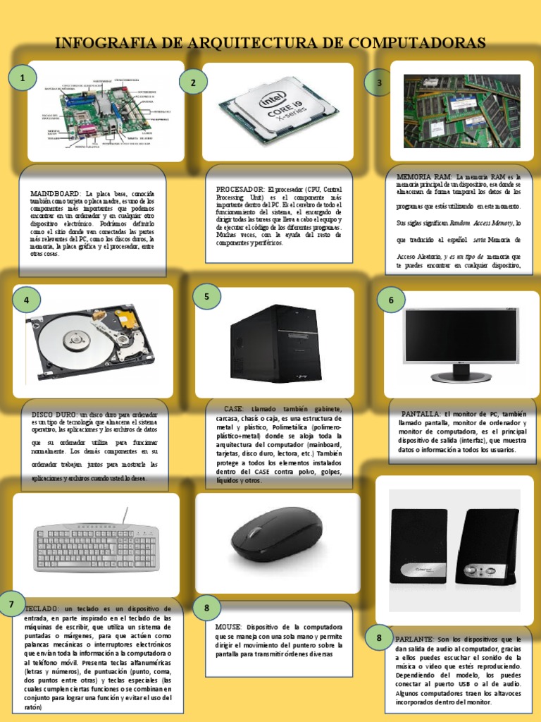 Infografia de Arquitectura de Computadoras | PDF | Hardware de la computadora | Almacenamiento ...