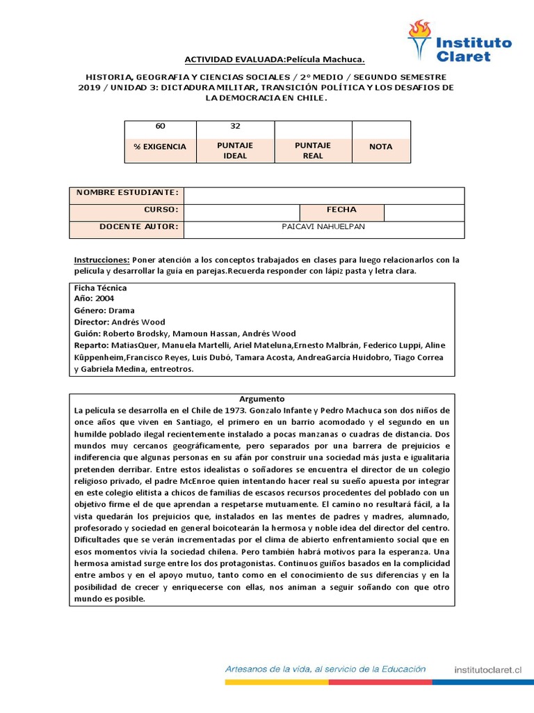 Análisis de la película Machuca en Chile | PDF