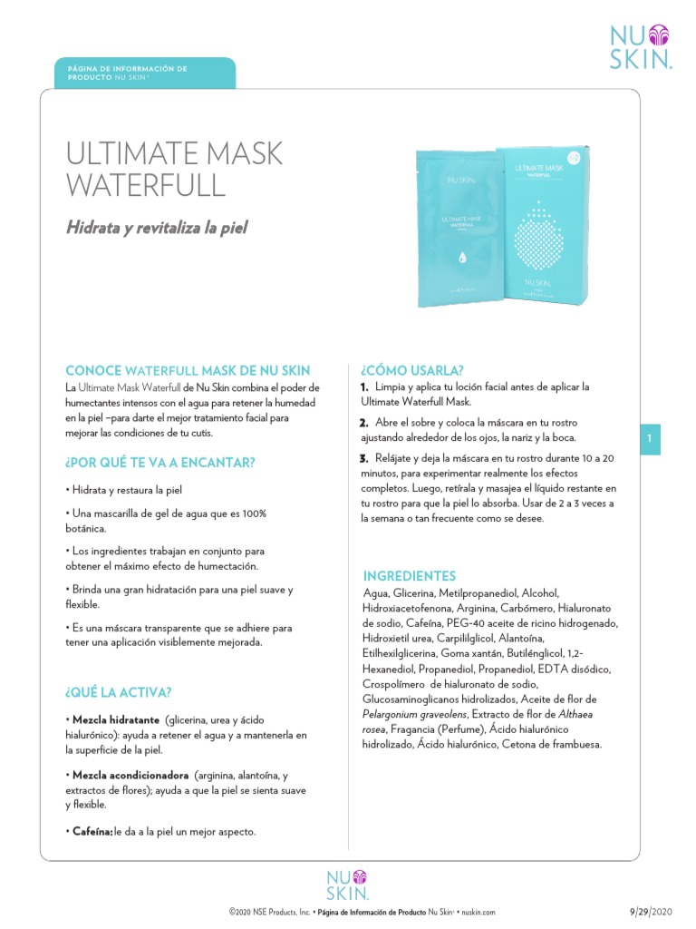 Waterfull Mask Pip MX | PDF | Sustancias químicas | Compuestos químicos