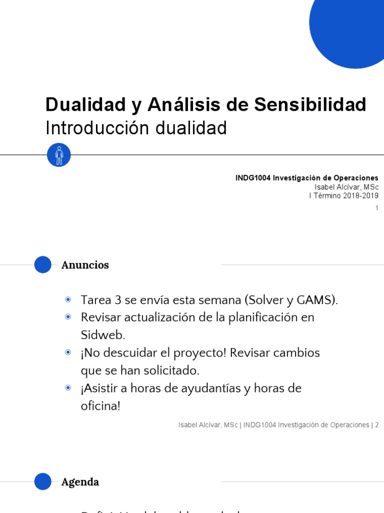 Clase 20 - Dualidad y Análisis de Sensibilidad | PDF | Programación lineal | Matemáticas
