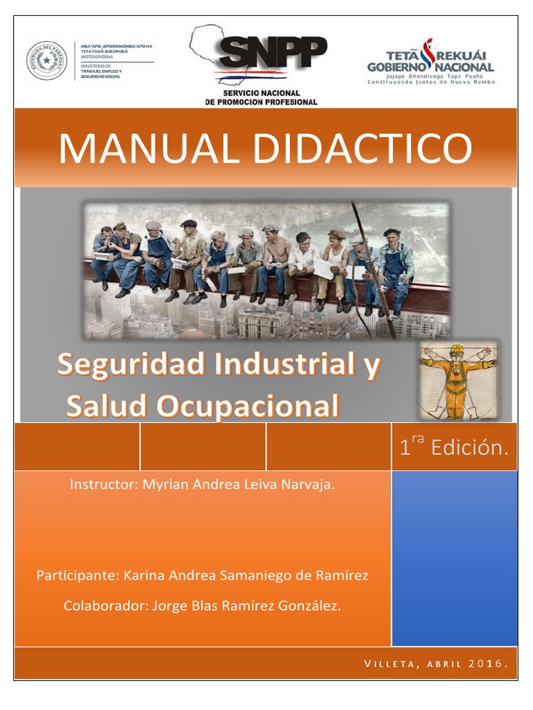 Manual de Seguridad Industrial y Salud Ocupacional | PDF | Seguridad y salud ocupacional ...