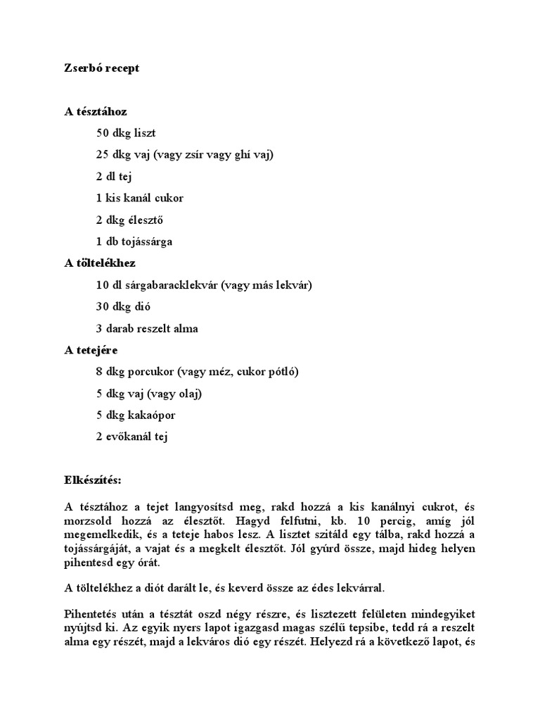 Zserbó Recept | PDF