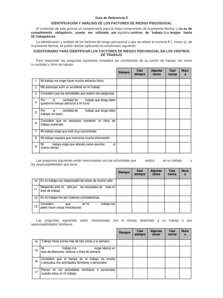 Guia de Referencia 2 Nom 035 | PDF