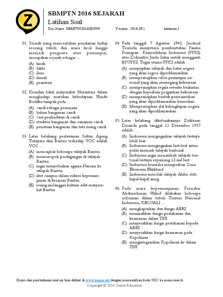 Zenius - Sejarah | PDF