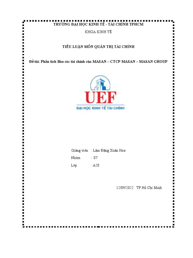 Phân Tích BCTC Masan Group | PDF