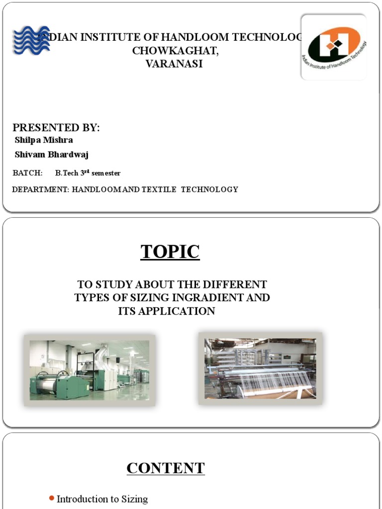 Textile Sizing Techniques Guide | PDF | Textiles | Weaving