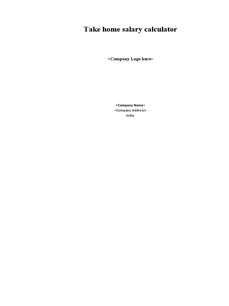 Take Home Salary Calculator 1 | PDF | Taxes | Tax Deduction