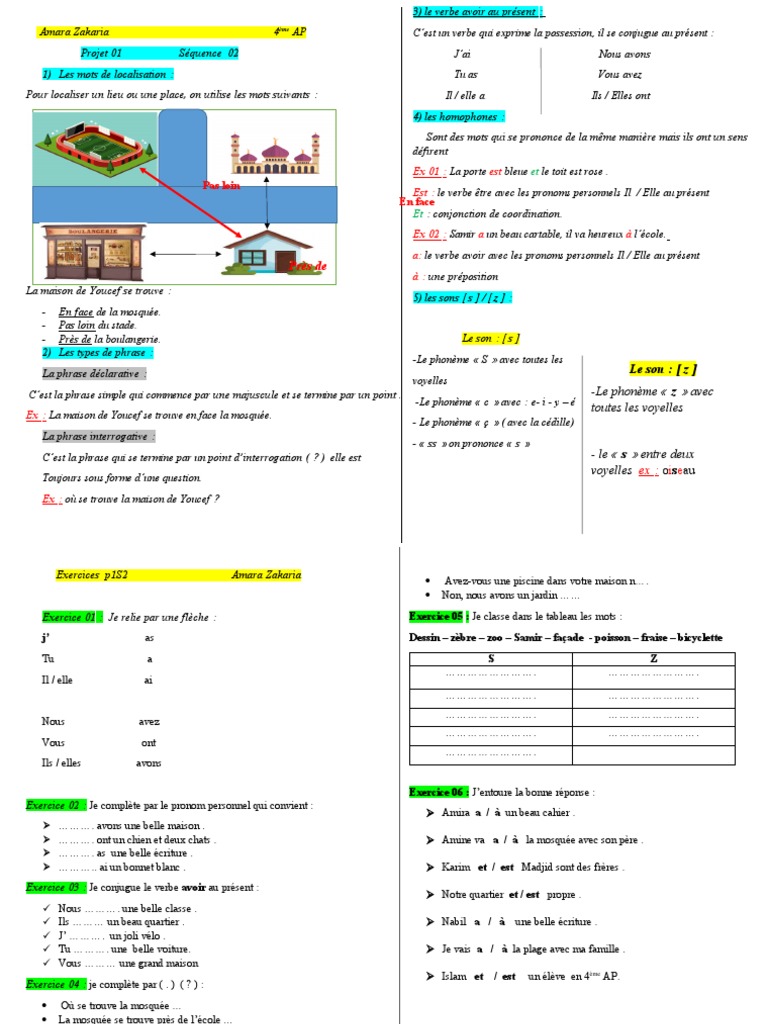 Mots et Verbes de Localisation 4AP | PDF | Phrase | Sciences cognitives