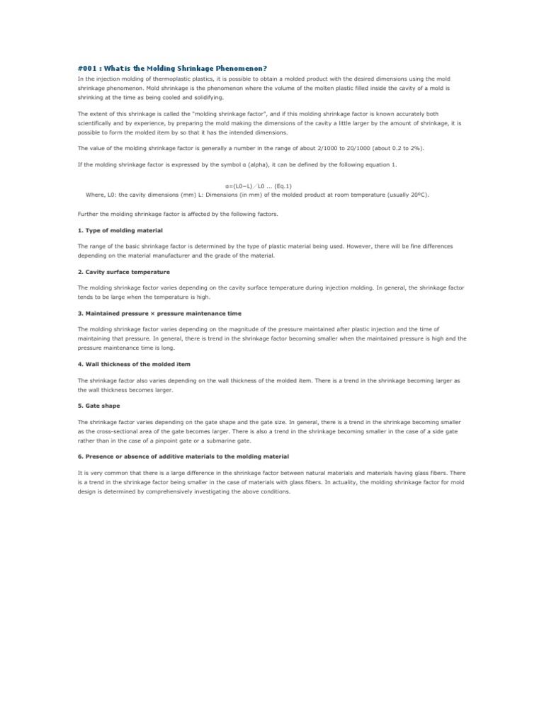 Plastic Molding Tutorial | PDF | Bending | Casting (Metalworking)