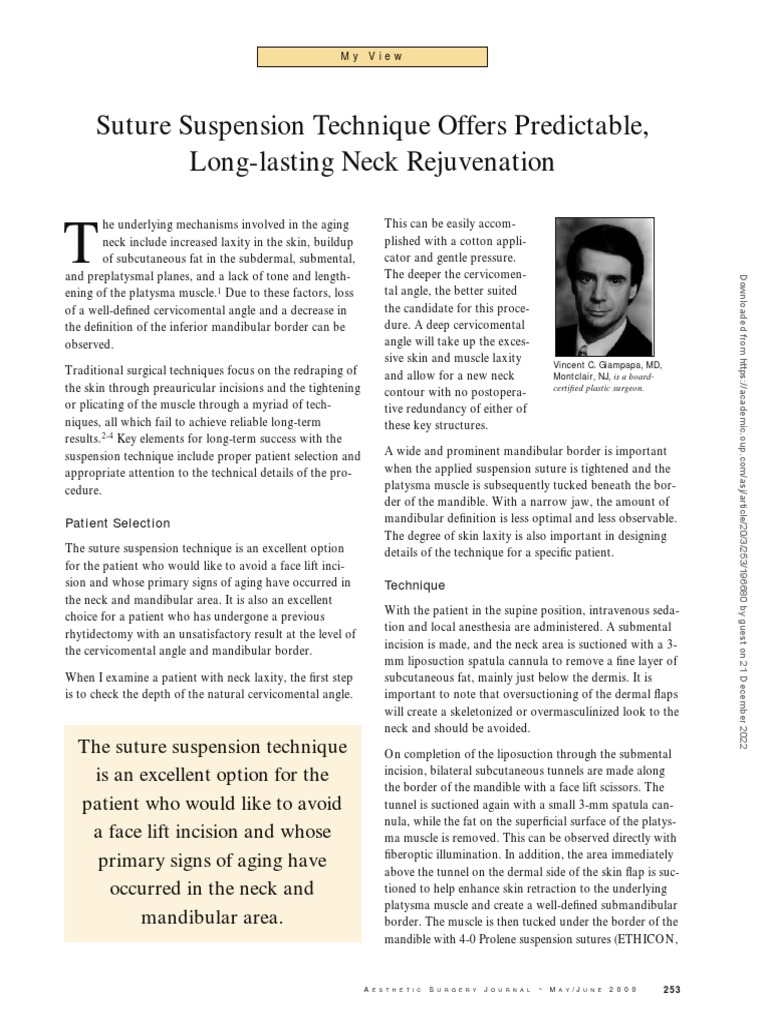 Neck Rejuvenation for Surgeons | PDF | Surgery | Surgical Suture