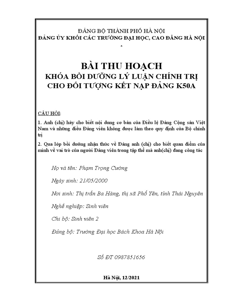 Báo Cáo Thu Ho CH ĐTĐ | PDF