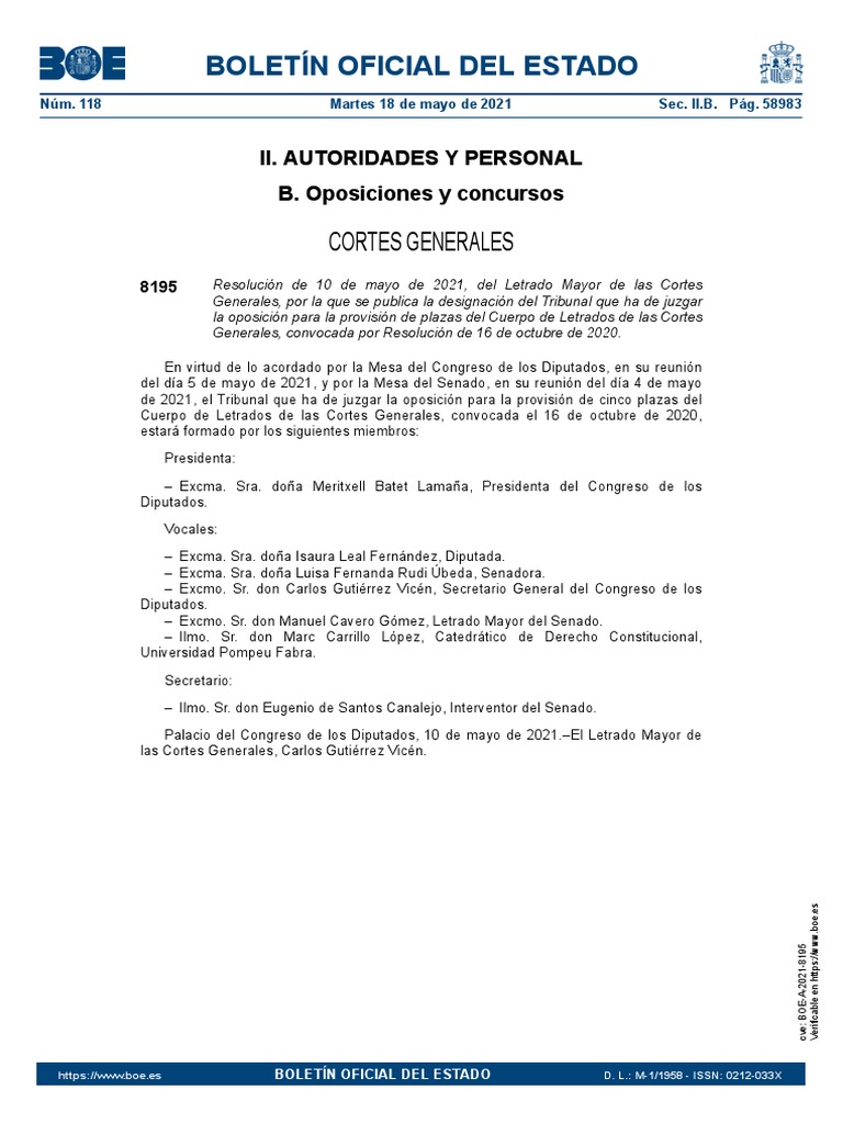 Boe A 2021 8195 | PDF | Ley Pública | Gobernancia