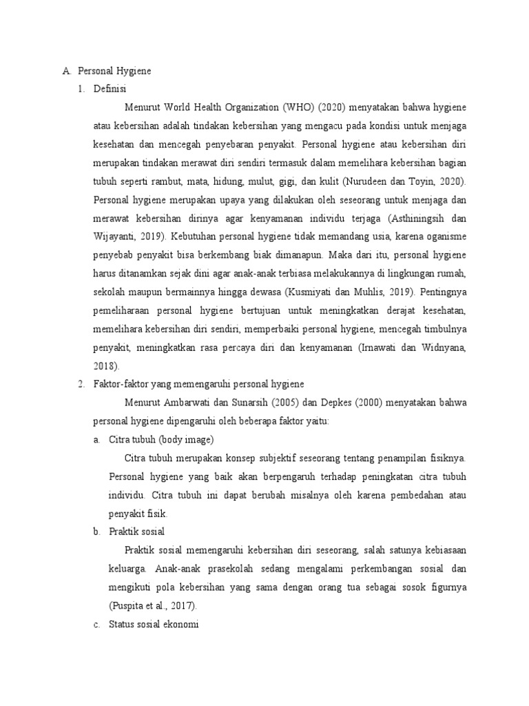 Personal Hygiene Pdf