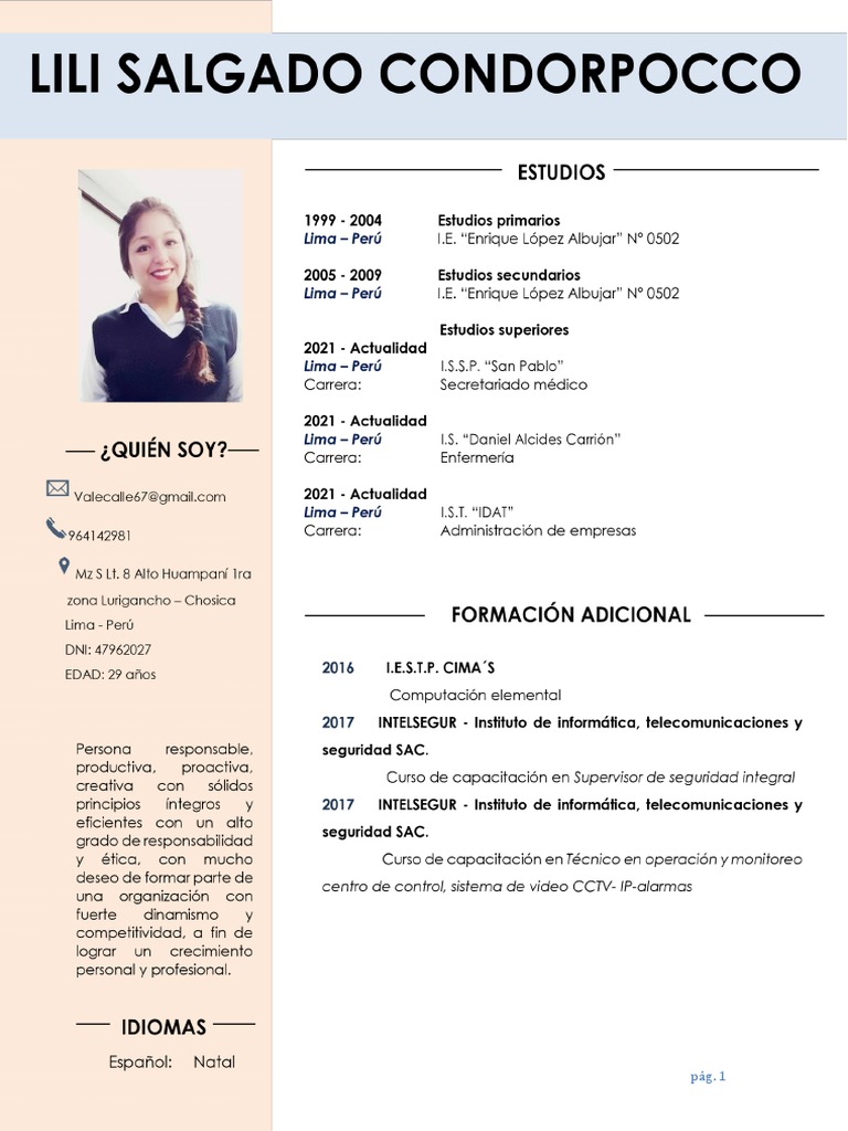 Lili Salgado CV | Descargar gratis PDF | Economias | Business