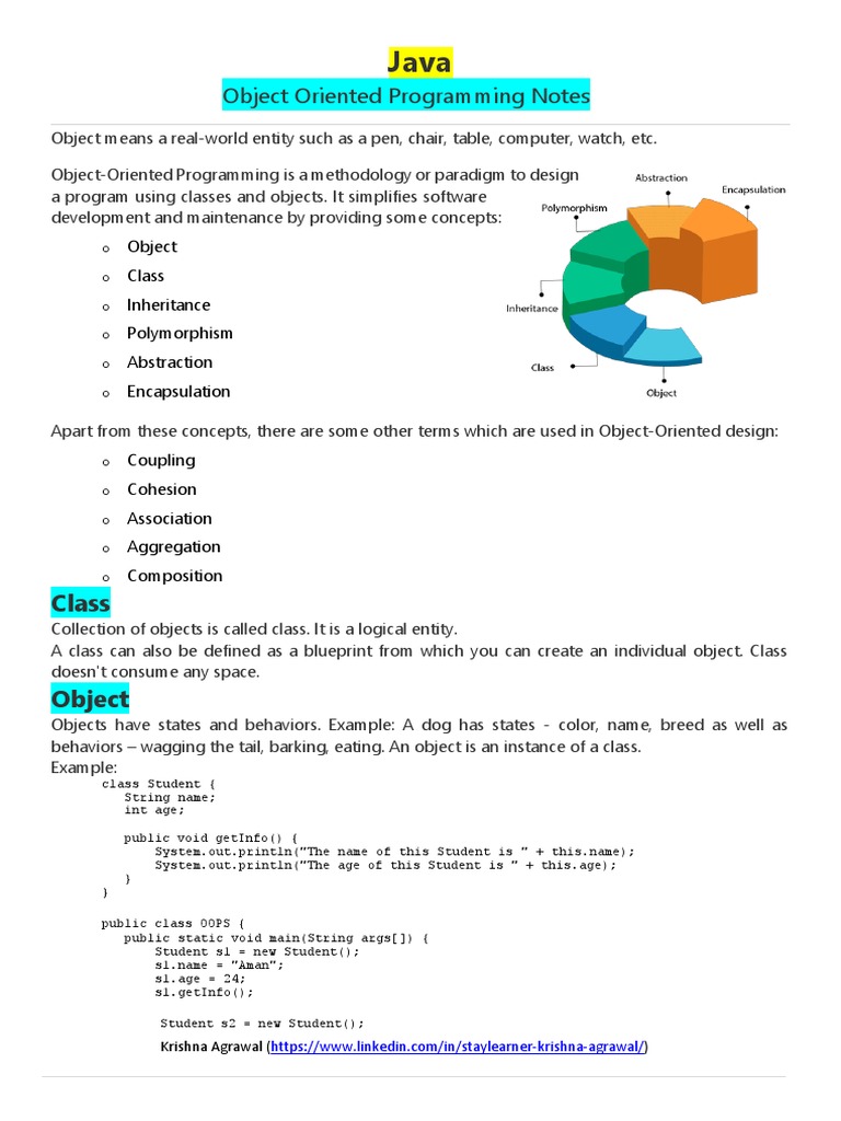 Core Java OOPS Concept Notes With Example | PDF | Method (Computer ... Core Java OOPS Concept Notes With Example | PDF | Method (Computer ...