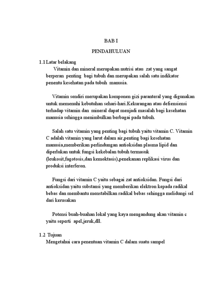 Laprak Biokim Vitamin C | PDF