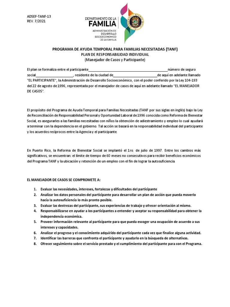 Adsef Tanf 13 | PDF | Trabajo Social | Economias