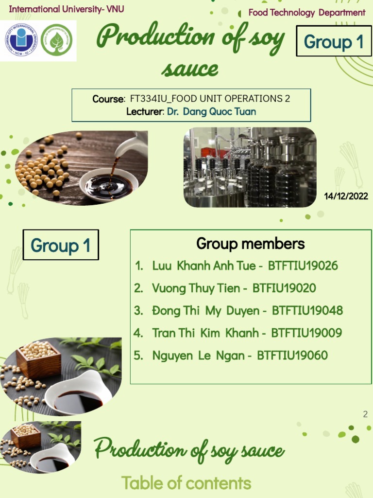 Soy Sauce Production and Composition | PDF | Soy Sauce | Food And Drink