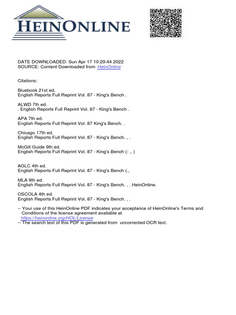 87 Eng Rep 736 | PDF | Indictment | Common Law