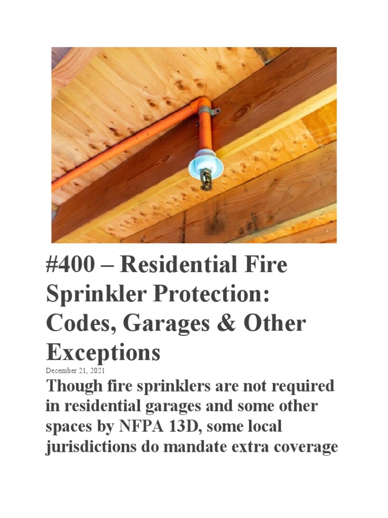 Residential Fire Sprinkler Protection | Download Free PDF | Fire ...