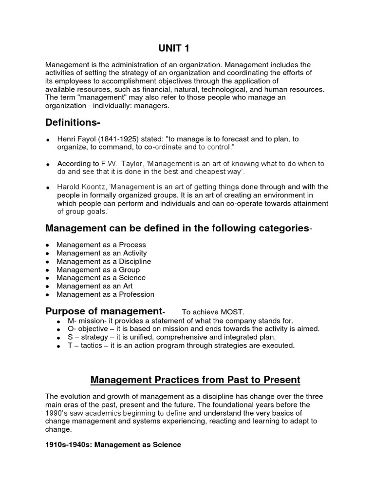 KMBN101 Mcob Unit-1 | PDF | Decision Making | Goal