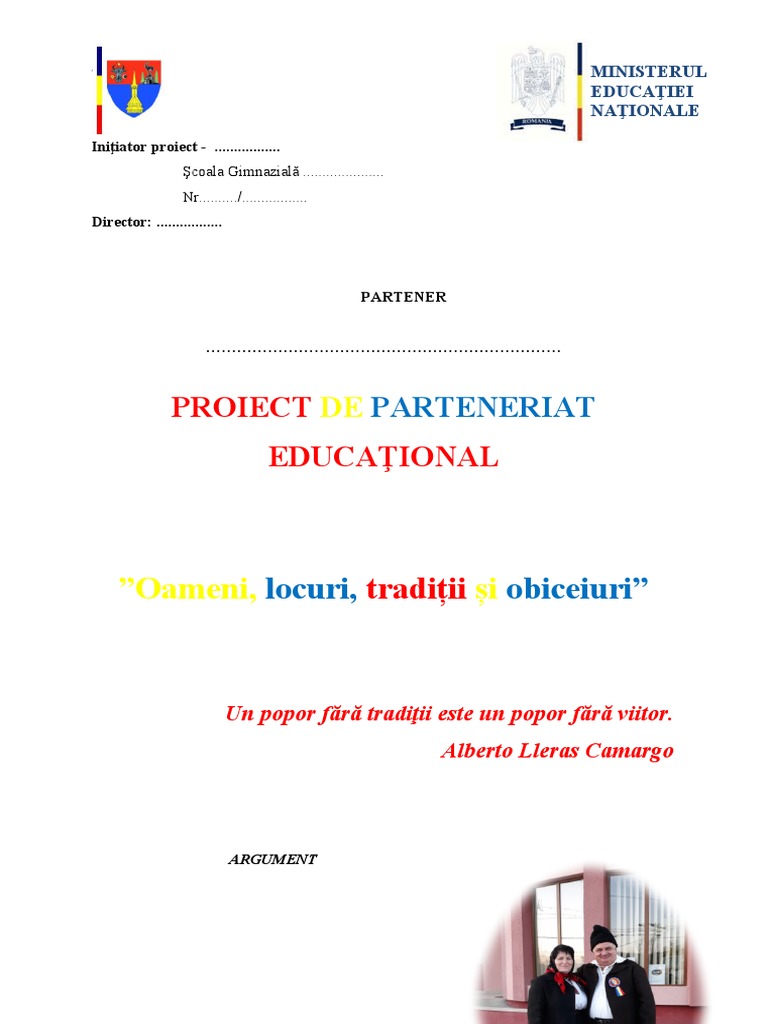 Proiect de Parteneriat Educational | PDF