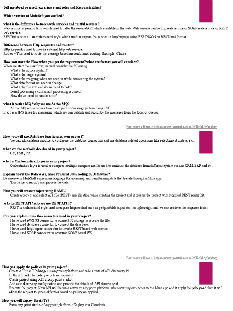 MuleSoft Interview Questions Answer | PDF | Representational State Transfer | Software ...