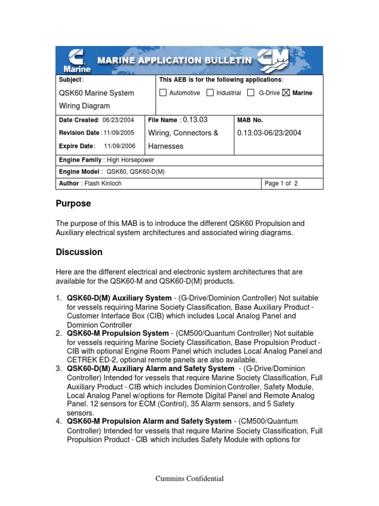 Qsk60 Marine System Wiring Diagram[1] | PDF | Websites | Computing