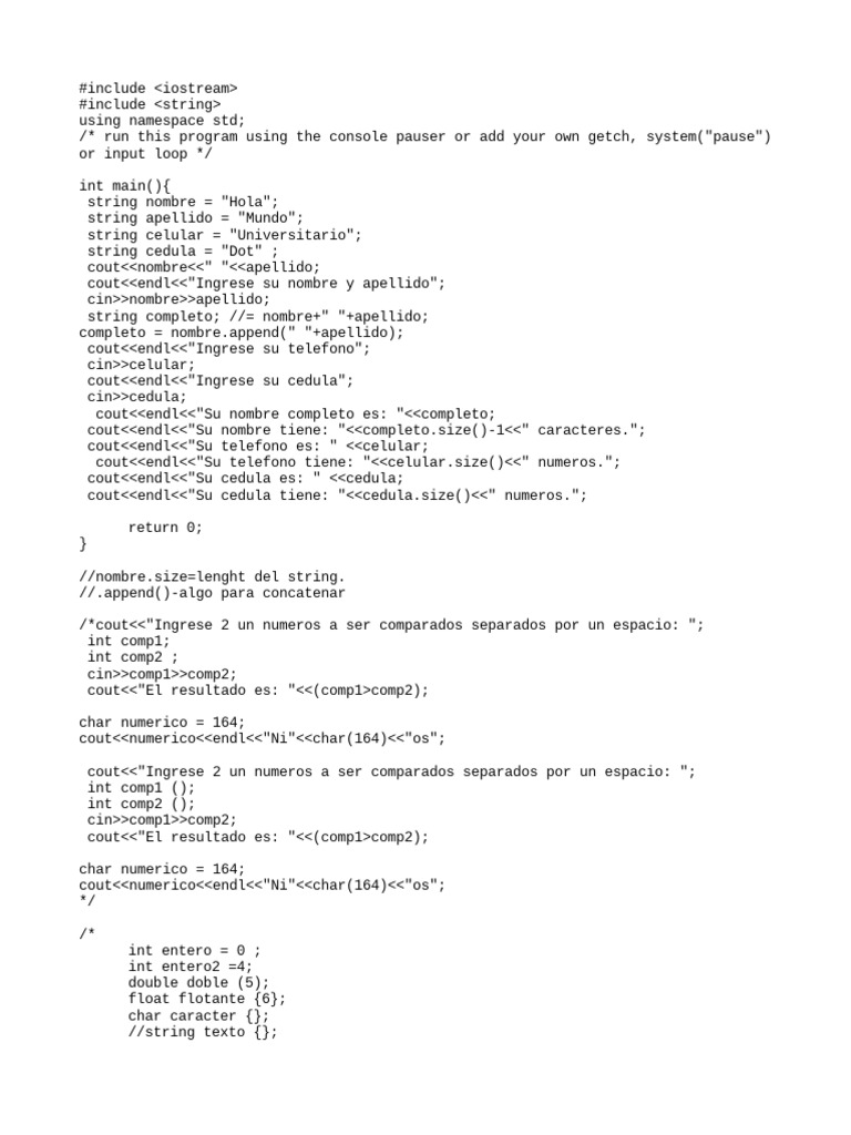 Clase 2 Ejercicios | PDF | Programación de computadoras | Edad de información