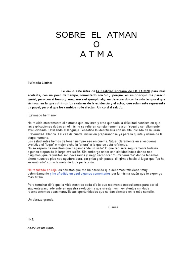 2009-06sobre Atma o Atman Consulta | PDF | Mantman (hinduismo) | Alma