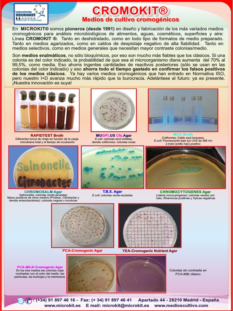 Medios Cromogenicos Laboratorios Microkit | PDF | Leche | Bacilo