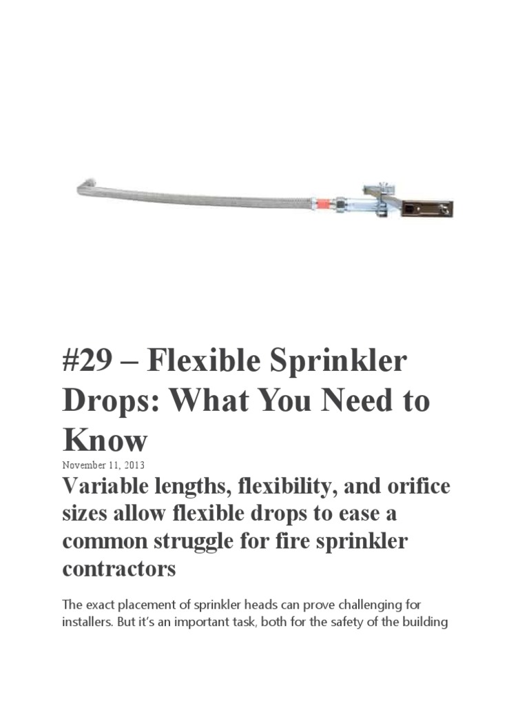 Flexible Sprinkler Drops | PDF | Fire Sprinkler System | Pipe (Fluid ...
