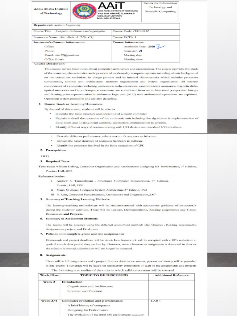 Comp Arch and Org - Lec 1 | PDF | Central Processing Unit | Computer Data Storage