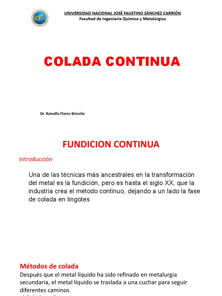 Proceso de Colada Continua en Metalurgia | PDF | Acero | Hierro fundido