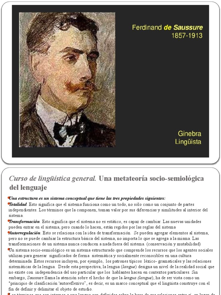 Presentación Saussure | PDF | Habla | Lingüística