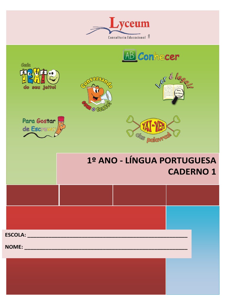 1 2 1º Ano Caderno 1 Atividades 1 A 5 Pdf Linguística