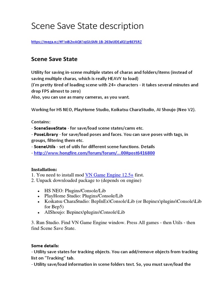 Scene Save State Description | PDF | Command Line Interface | Software