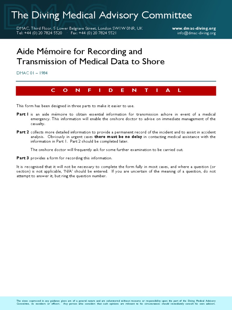 DMAC01 | PDF | Scuba Diving | Diseases And Disorders