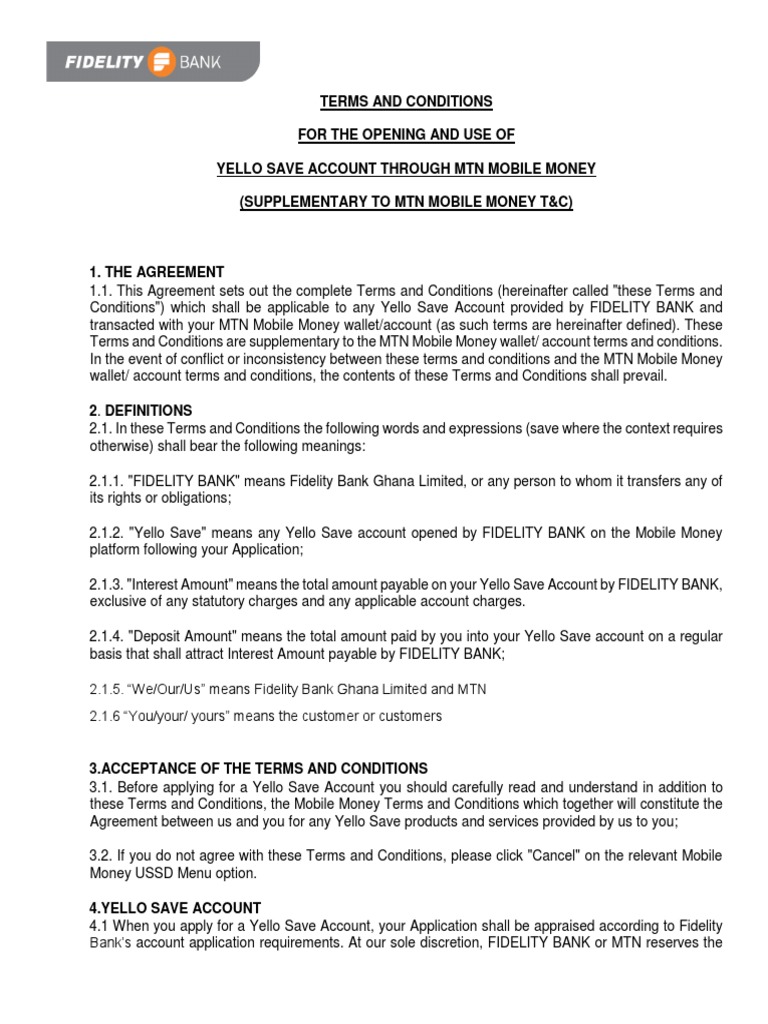 Yello-Save-Terms-Conditions Revised | PDF | Banks | Interest