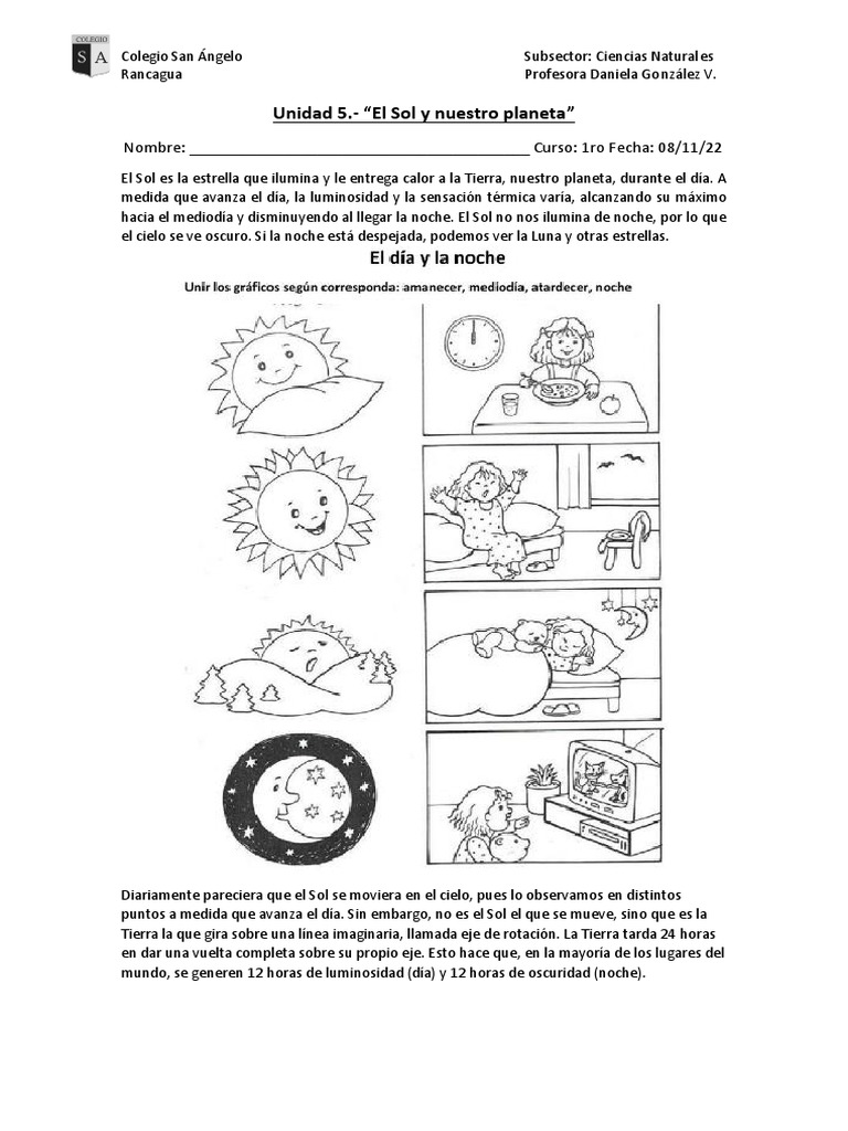 Unidad 5 Primero El Sol | PDF