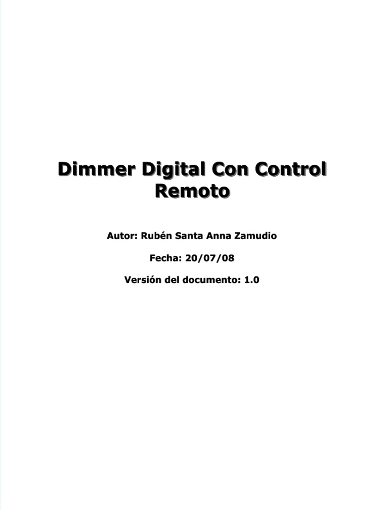 PDF Proyecto Dimmer Digital Con Microcontrolador Pic Compress | PDF | Electricidad | Ingeniería ...