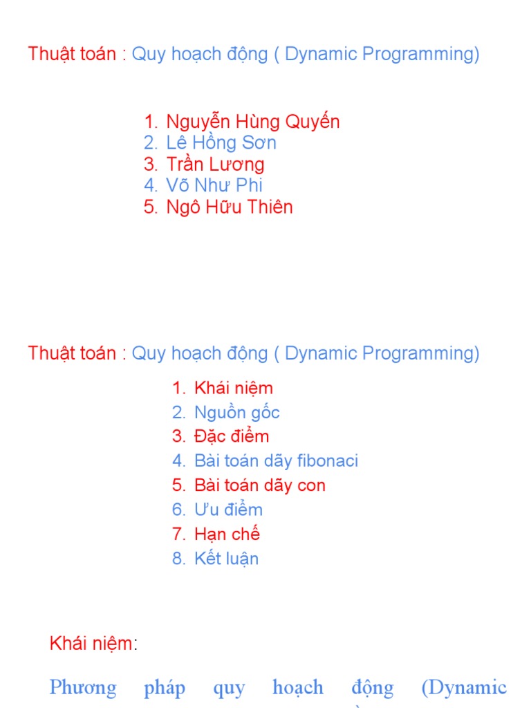 Thuật Toán - Quy Hoạch Động (Dynamic Programming) | PDF