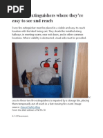 Fire Extinguisher Placement Guide - NFPA | PDF | Safety