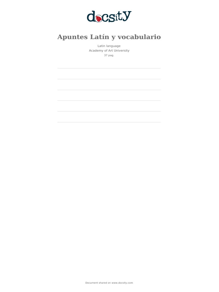 Apuntes Latin y Vocabulario | PDF | Verbo | Gramática