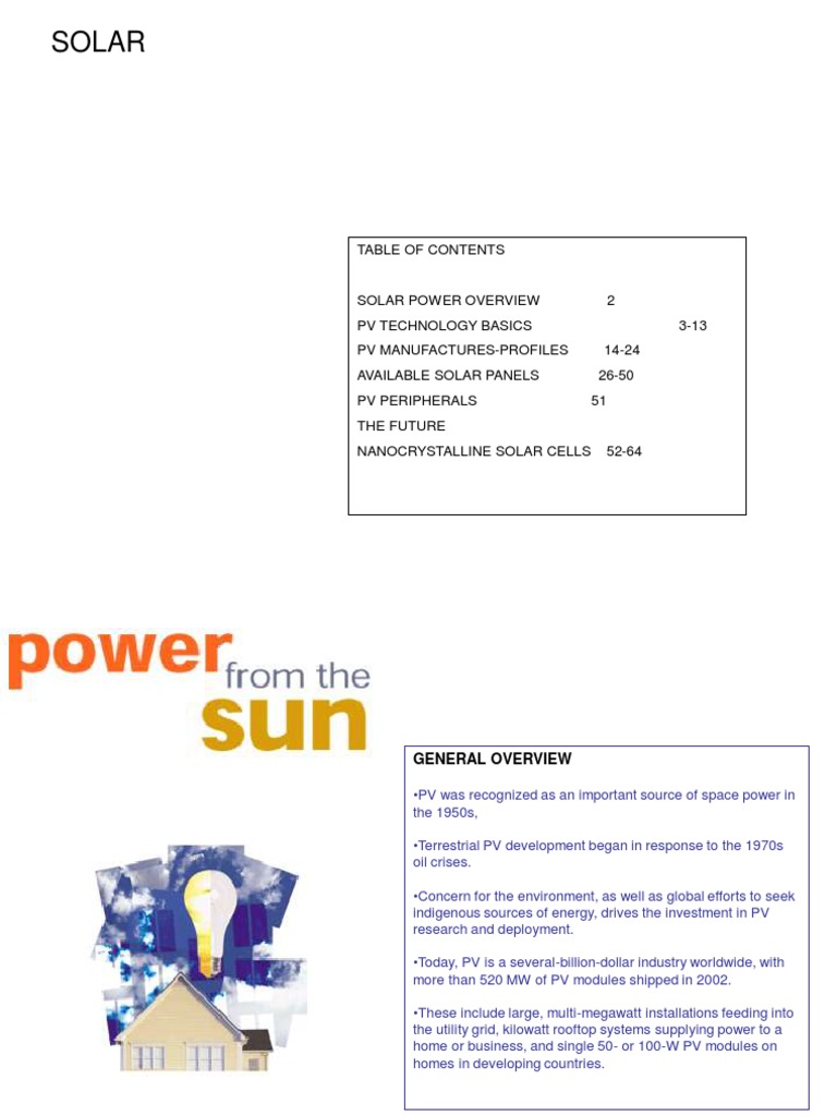 PHOTOVOLTAICS | PDF | Photovoltaics | Photovoltaic System