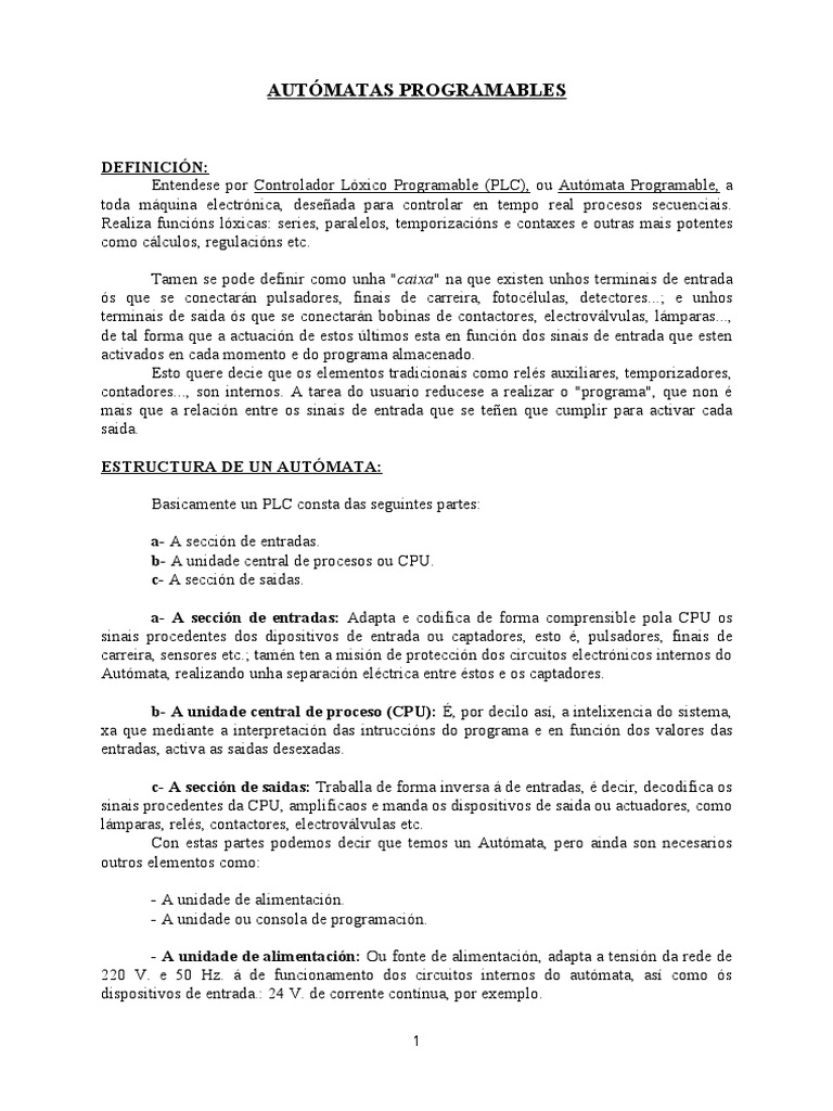 Apuntes Automatas Programables (Imprescindible) | PDF