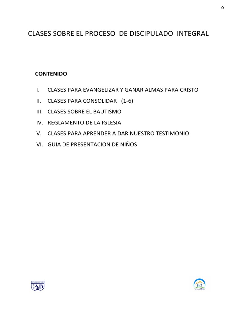 Clases de Discipulado Integral | PDF | Bautismo | Jesús
