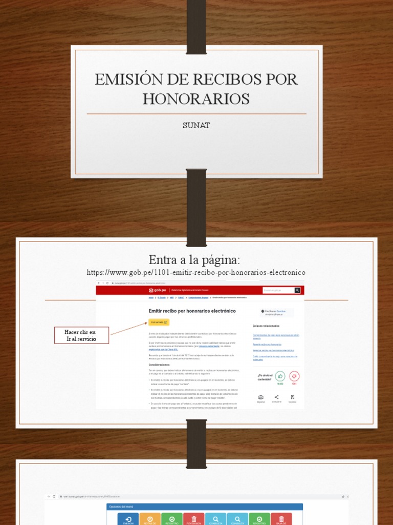 Emisión de Recibos Por Honorarios SUANT Peru | PDF