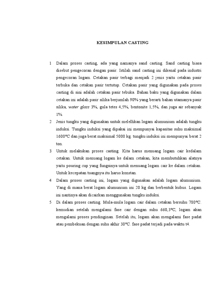15 Kesimpulan Casting | PDF