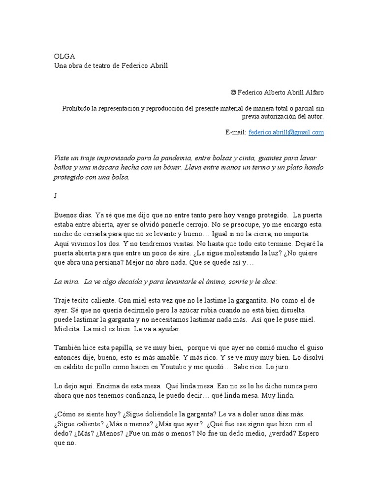 Olga Un Monólogo De Federico Abrill Pdf